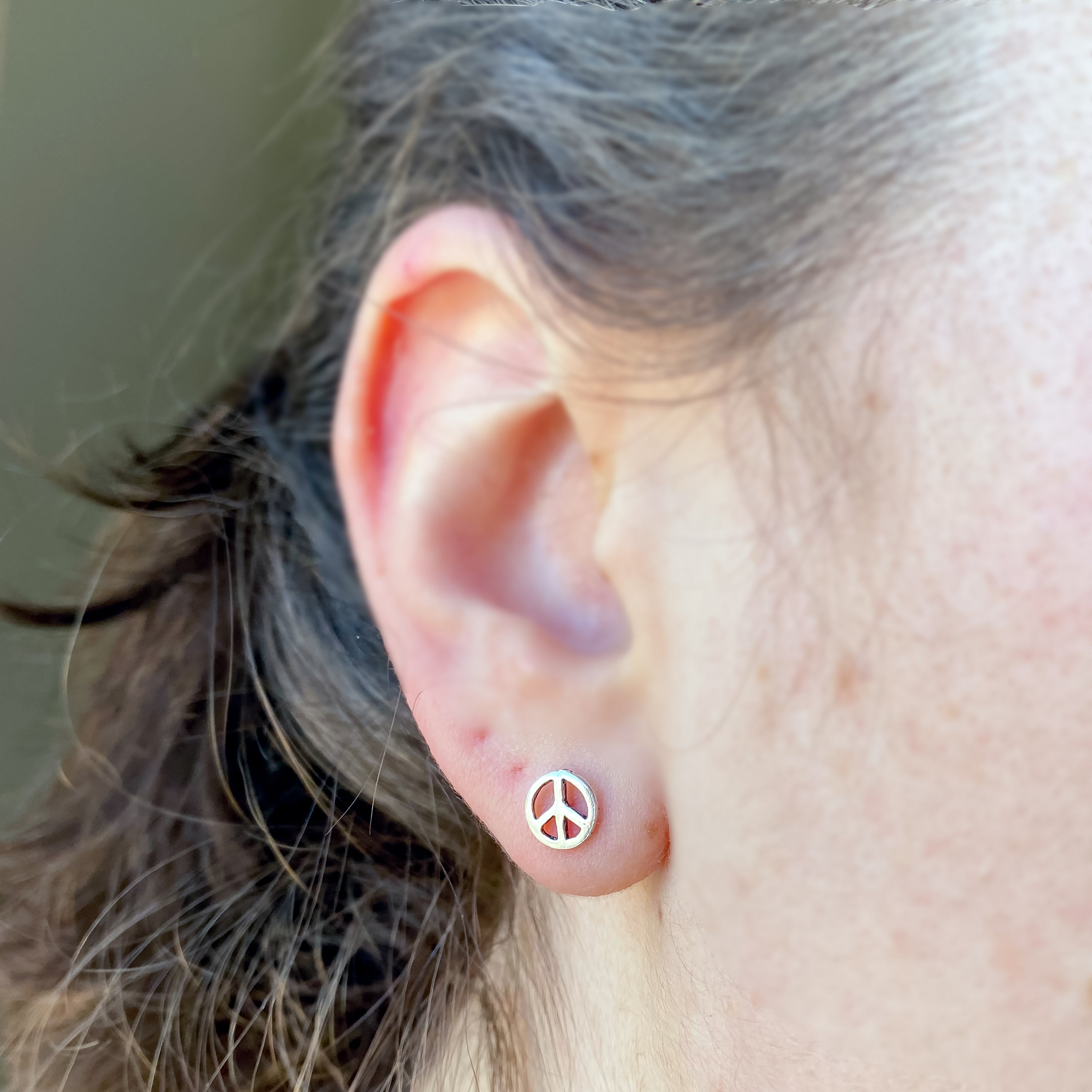 Small Peace Symbol Studs | Tradewinds VT LLC